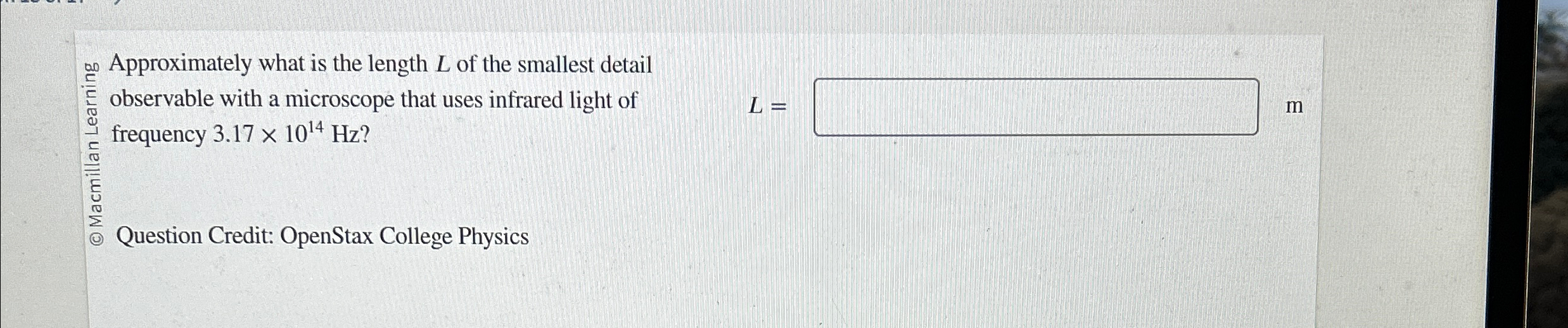 Solved Approximately what is the length L ﻿of the smallest | Chegg.com