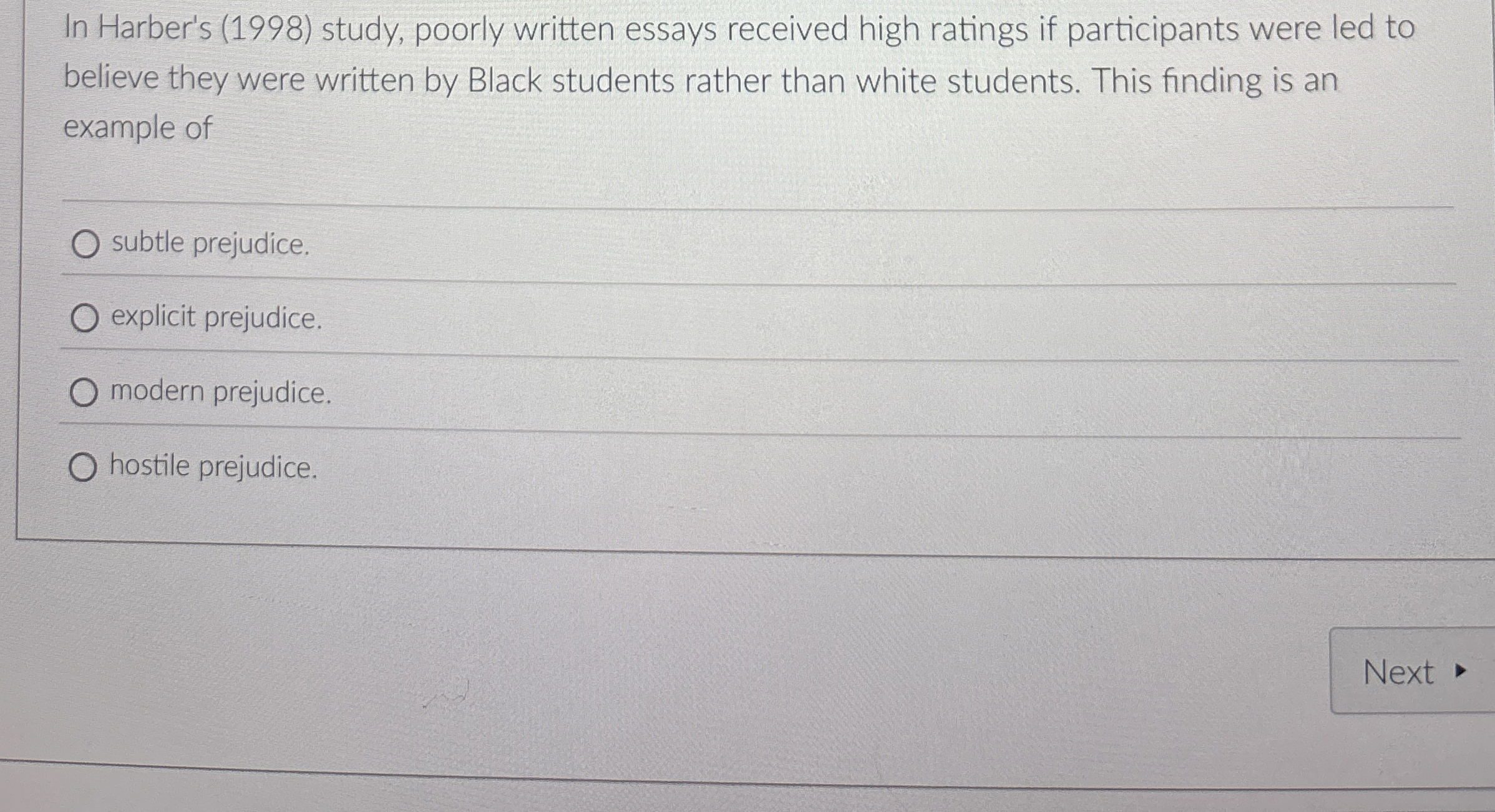 Solved In Harber's (1998) ﻿study, poorly written essays | Chegg.com