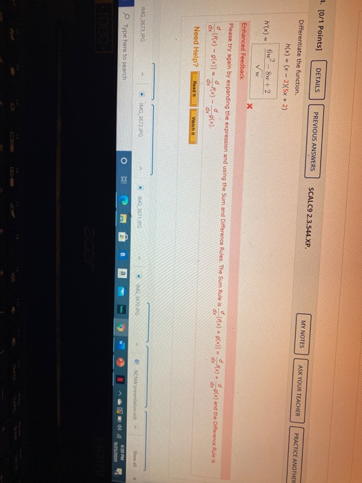Solved 4. 0/1 Points] DETAILS PREVIOUS ANSWERS SCALC9 | Chegg.com