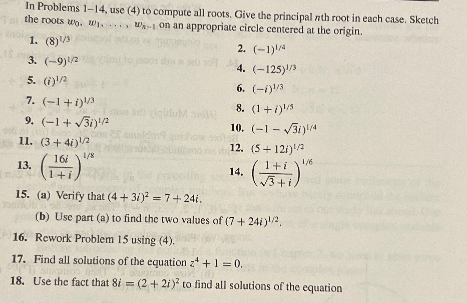 Solved In Problems 1-14, ﻿use (4) ﻿to compute all roots. | Chegg.com