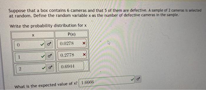 Solved Suppose that a box contains 6 cameras and that 5 of | Chegg.com