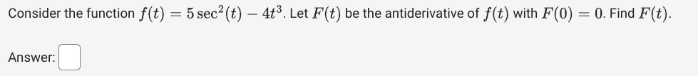Solved Consider the function f(x)=3x2-8x5. ﻿Let F(x) ﻿be the | Chegg.com