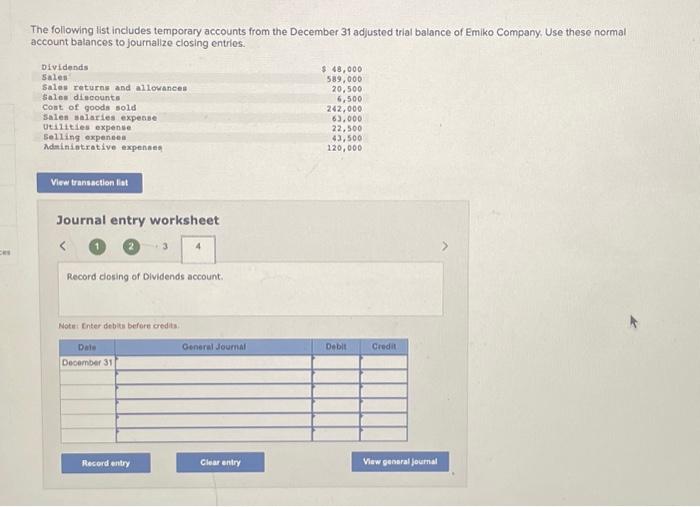 Solved The following list includes temporary accounts from | Chegg.com