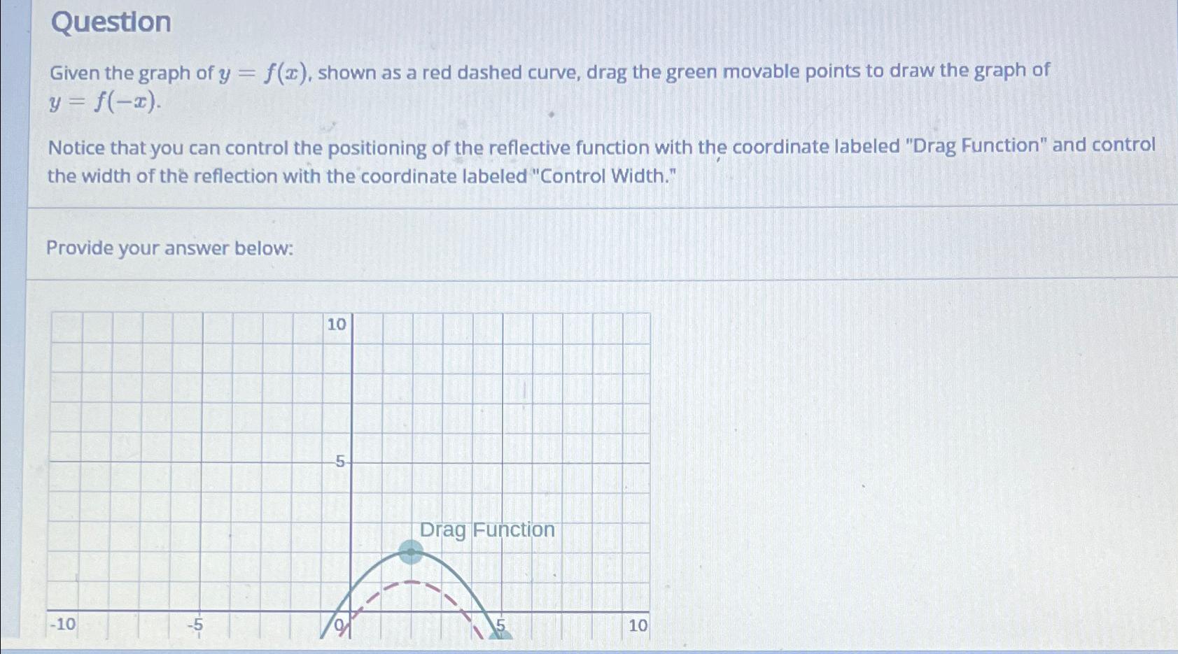 Solved QuestionGiven the graph of y=f(x), ﻿shown as a red | Chegg.com