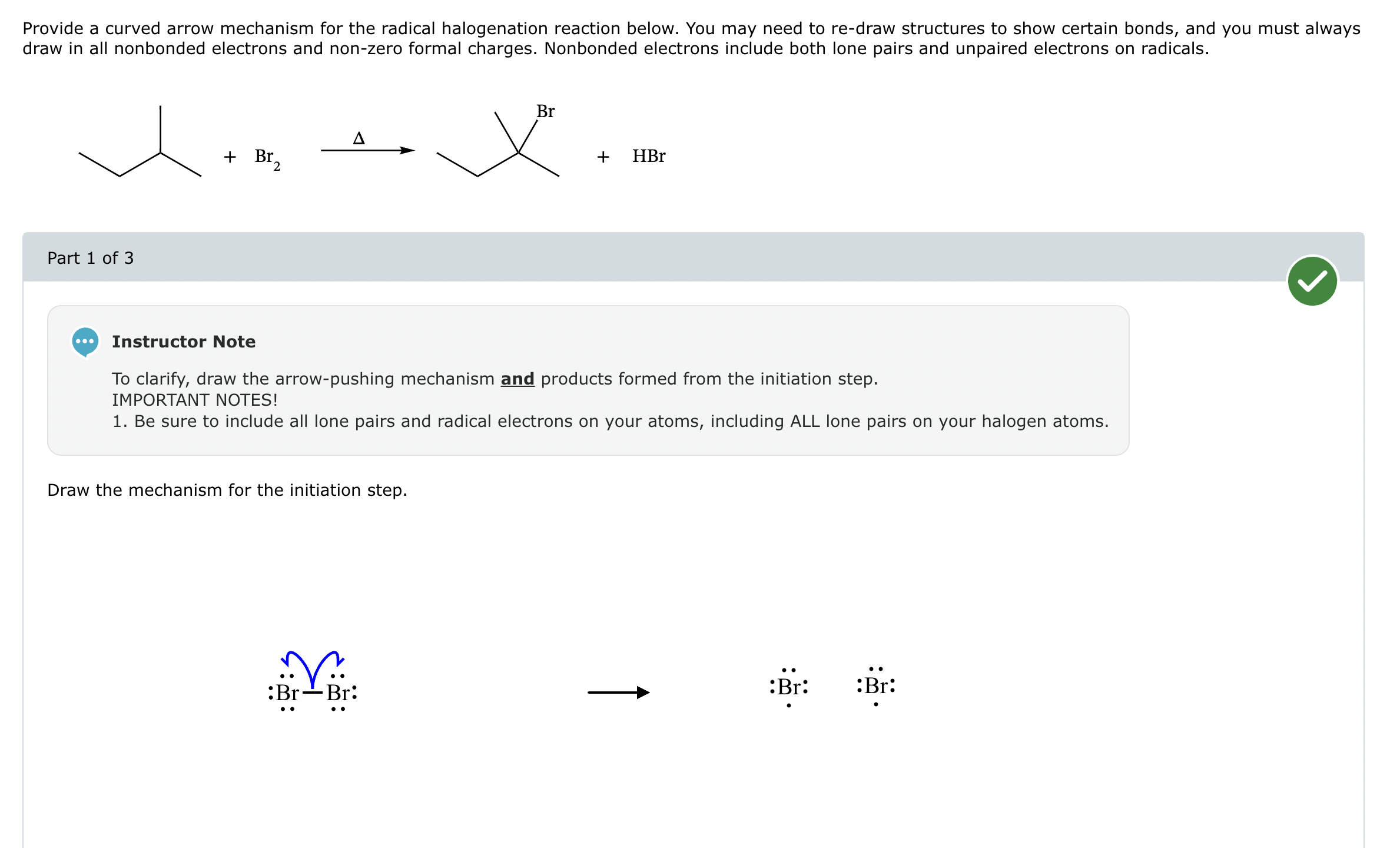 Provide a curved arrow mechanism for the radical | Chegg.com