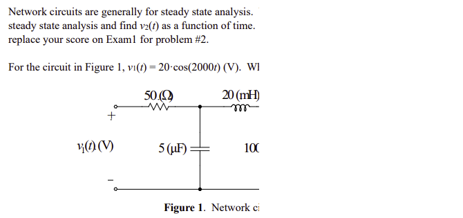 Network circuits are generally for steady state | Chegg.com