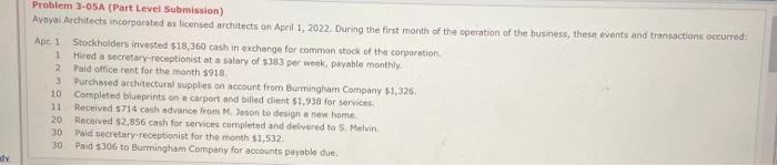 Solved Problem 3-OSA (Part Level Submission) Avayal | Chegg.com