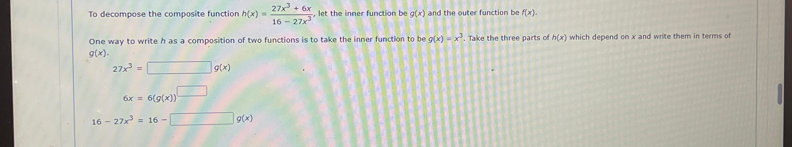 Solved To decompose the composite function | Chegg.com