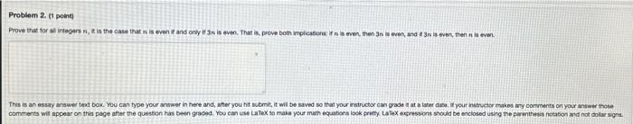 Solved Problem 2 (1 point) | Chegg.com