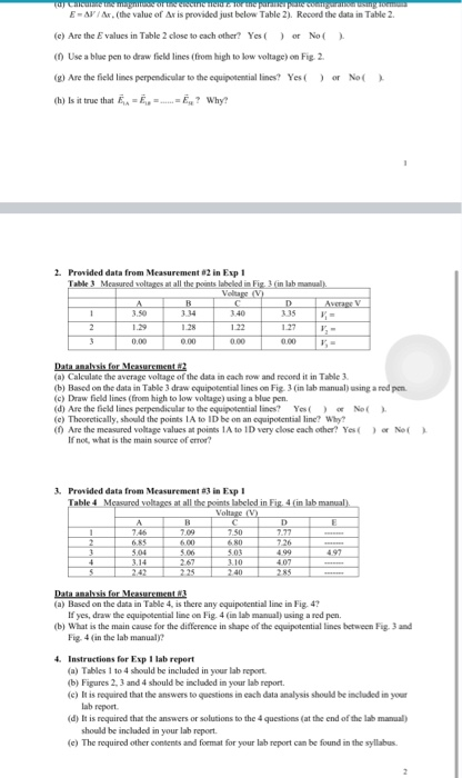 Solved Provided data for Exp 1 and instructions for data | Chegg.com