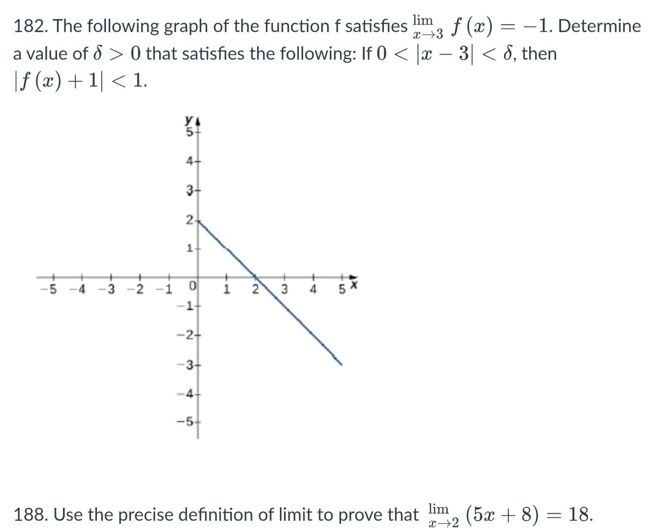 Solved 182. The following graph of the function f satisfies | Chegg.com