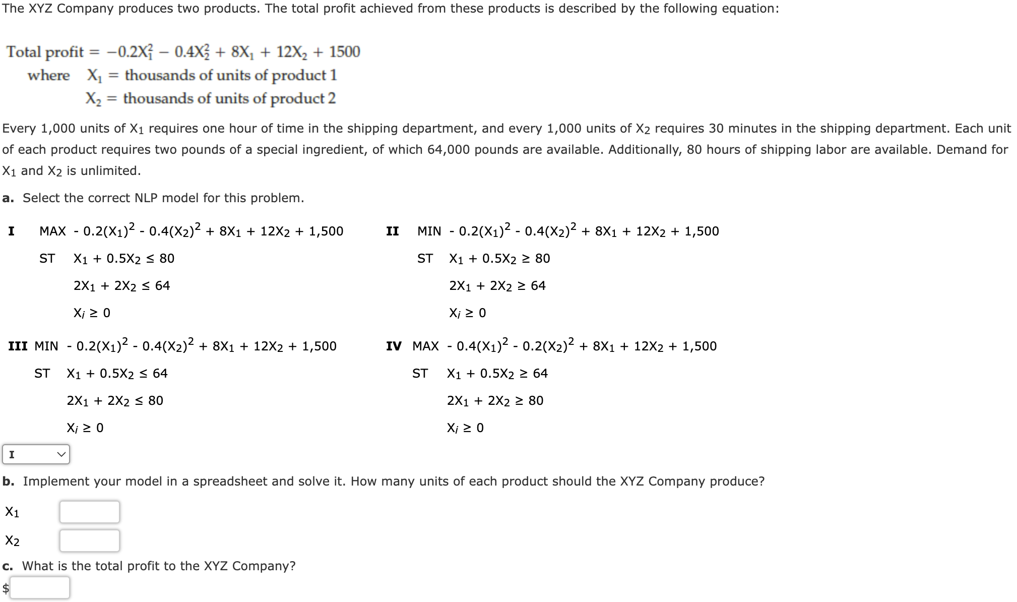 Solved The XYZ ﻿Company produces two products. The total | Chegg.com