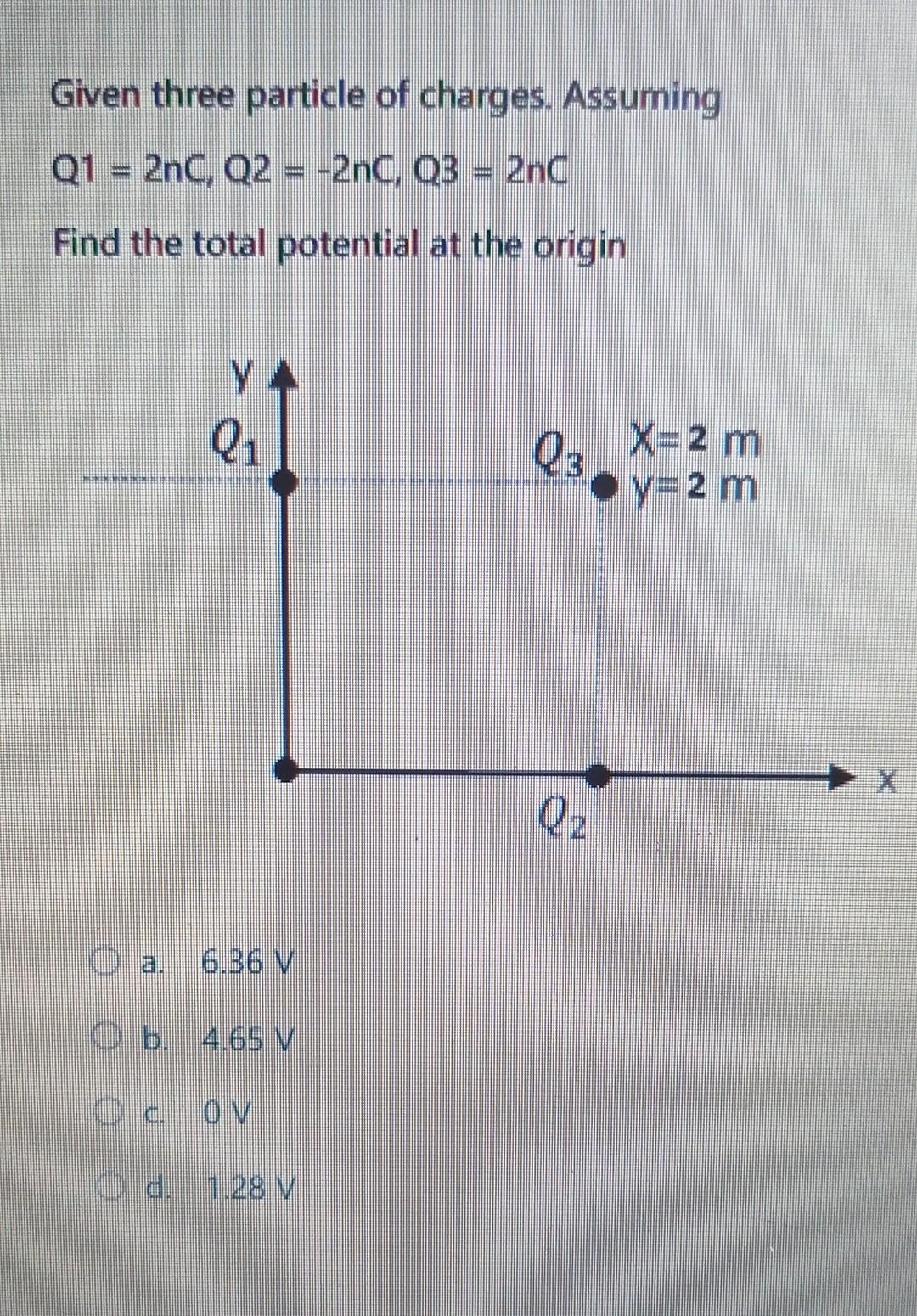 Solved Three point charges, Q1(10nC), Q2(10nC) \& Q3 (?? C) | Chegg.com