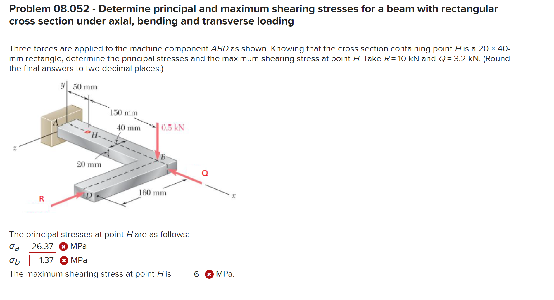 Solved Problem 08.052 - ﻿Determine principal and maximum | Chegg.com