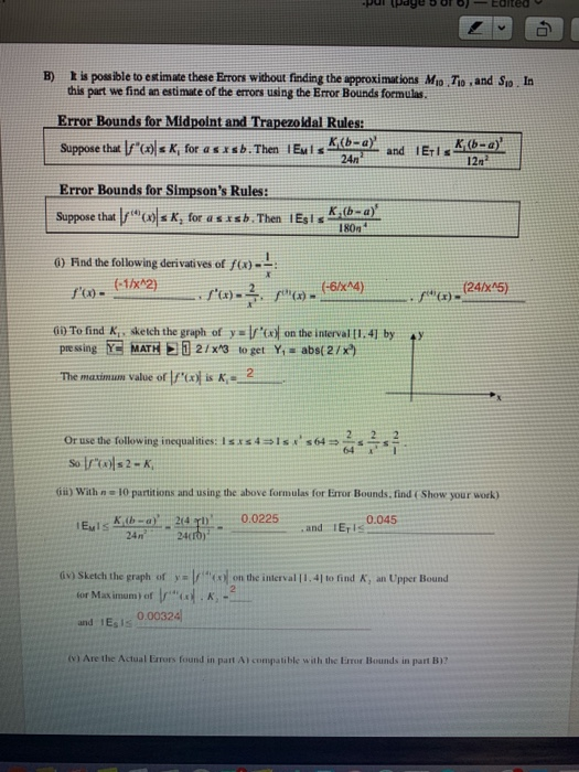 Solved Ct1 C Use The Error Bound Formulas To Find The 8913
