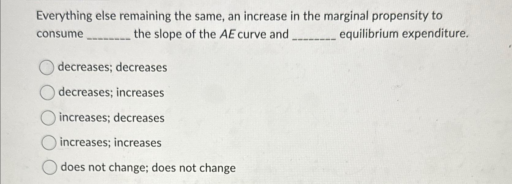 Solved Everything else remaining the same, an increase in | Chegg.com