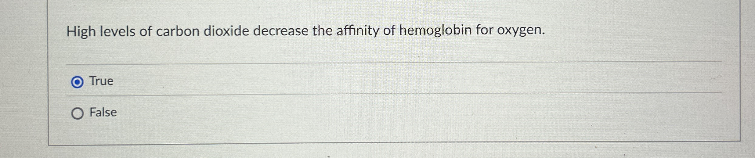 Solved High levels of carbon dioxide decrease the affinity | Chegg.com