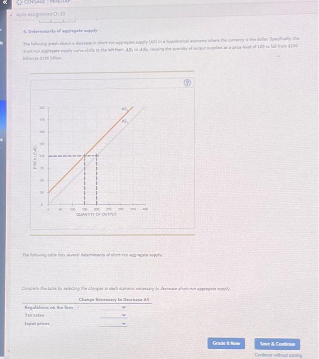 Solved 4. Determinants el aggregate supply Change Necessary | Chegg.com