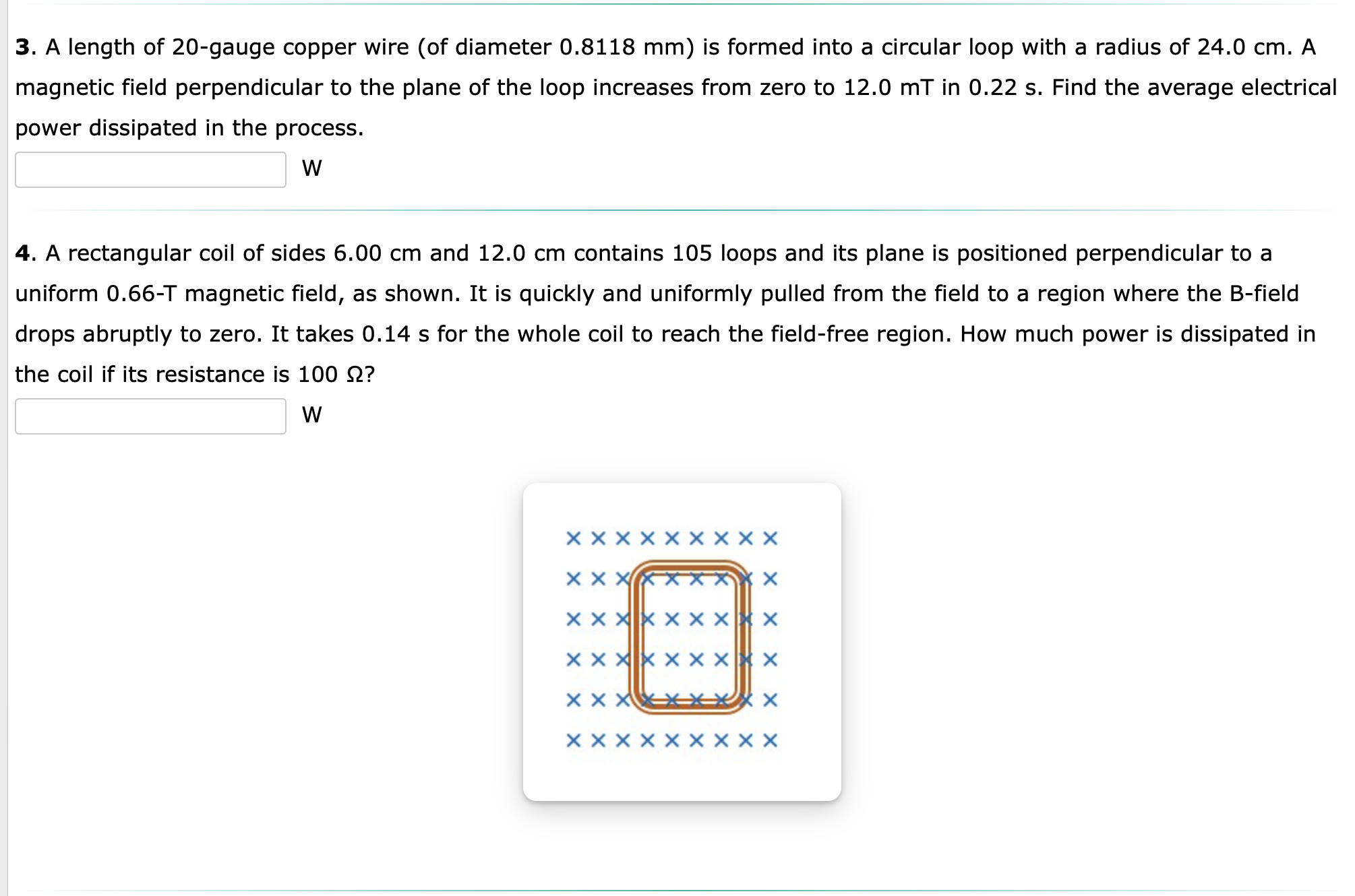 Solved A rectangular coil of sides 6.00 ﻿cm and 12.0 ﻿cm | Chegg.com