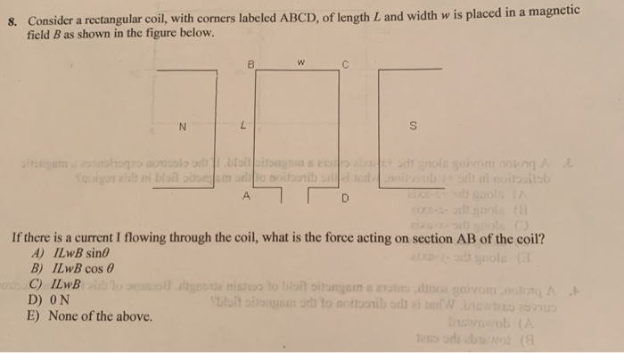 Solved 8. Consider a rectangular coil, with corners labeled | Chegg.com