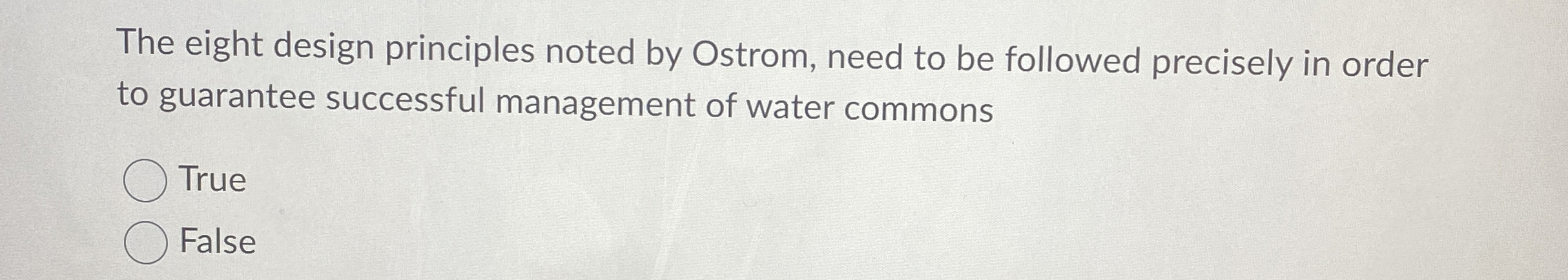 Solved The eight design principles noted by Ostrom, need to | Chegg.com