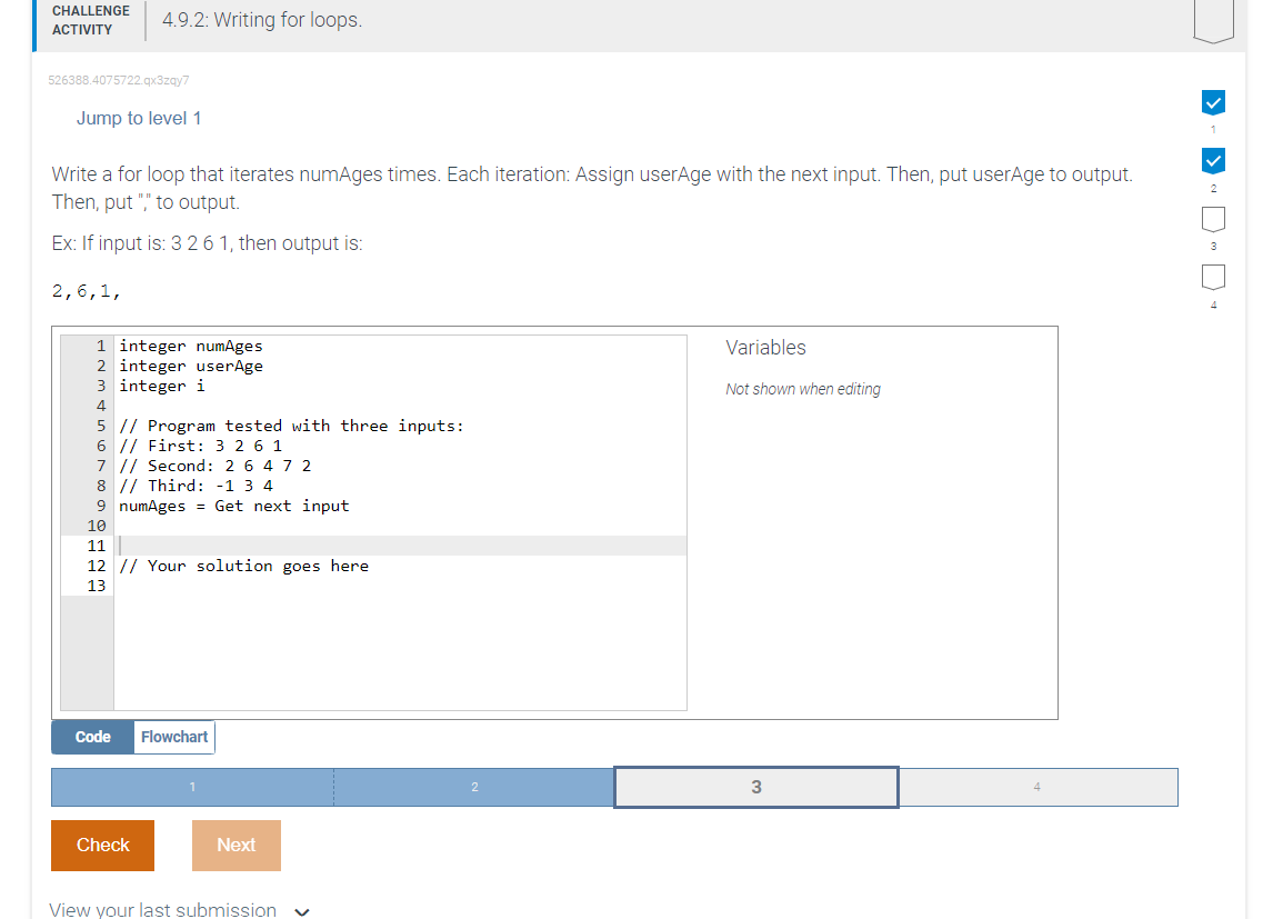 In Coral Code Please write A For Loop That