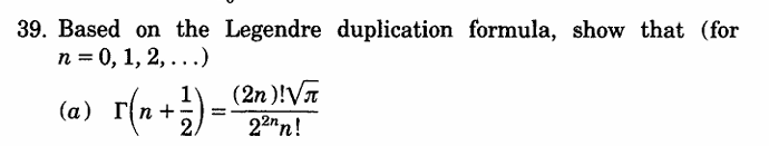 Solved Based on the Legendre duplication formula, show that | Chegg.com