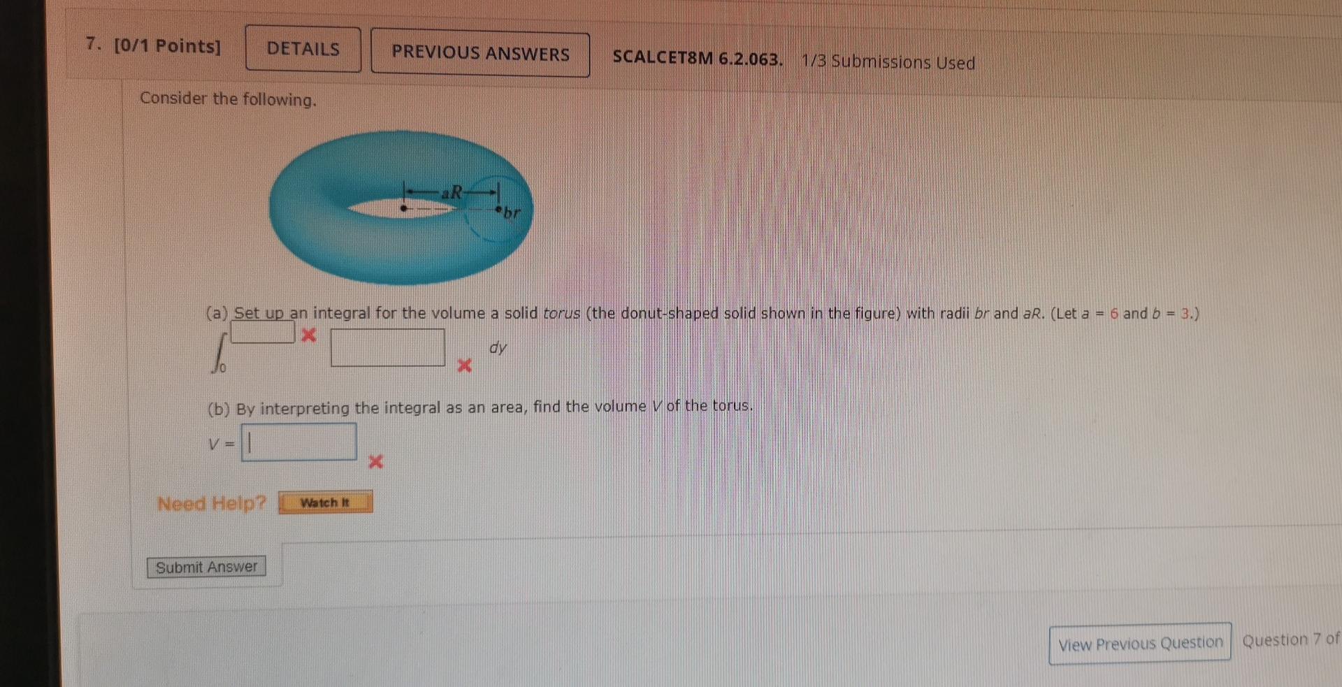 Solved 7. [0/1 Points] DETAILS PREVIOUS ANSWERS SCALCET8M | Chegg.com
