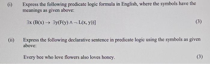 Solved Consider the following predicate symbols and their | Chegg.com Solved Consider the following predicate symbols and their | Chegg.com