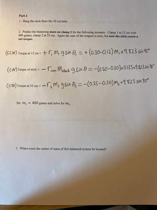 Solved Lab 8: Torque and Equilibrium What you should learn: | Chegg.com