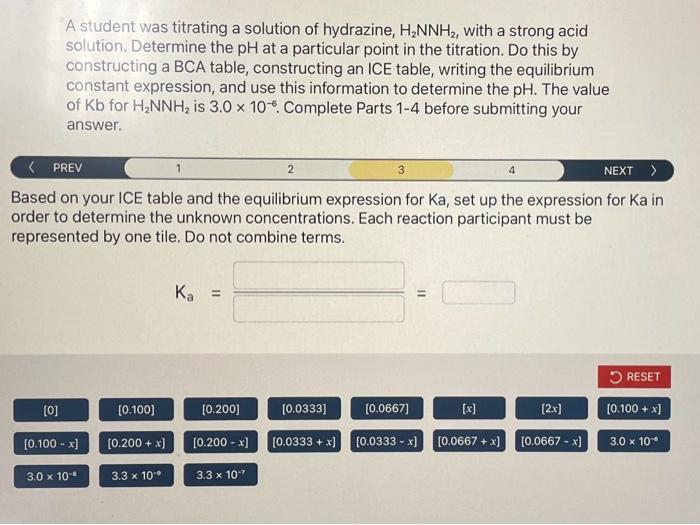 Solved A student was titrating a solution of hydrazine, | Chegg.com