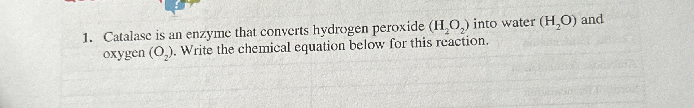 Solved Catalase is an enzyme that converts hydrogen peroxide | Chegg.com