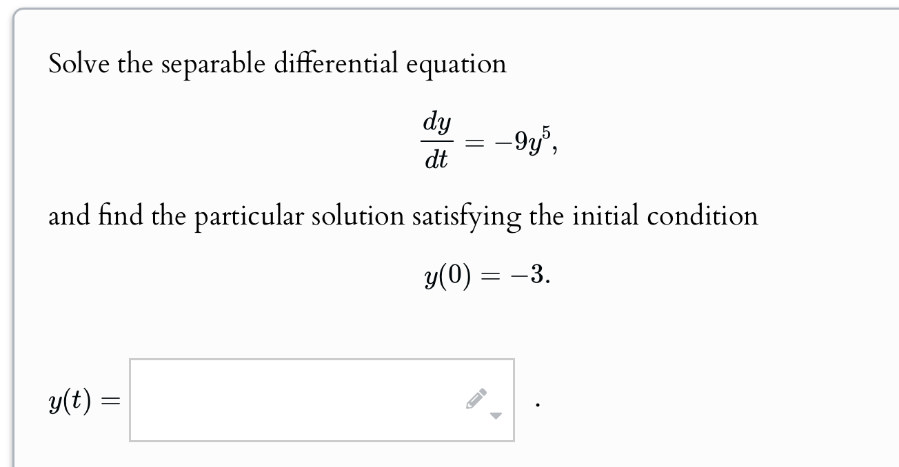 Solved Solve the separable differential | Chegg.com