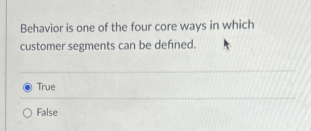 Solved Behavior is one of the four core ways in | Chegg.com