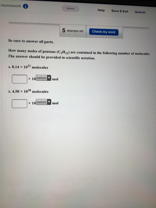Solved Homework Saved Help Save & Exit Submit 5 attempts | Chegg.com