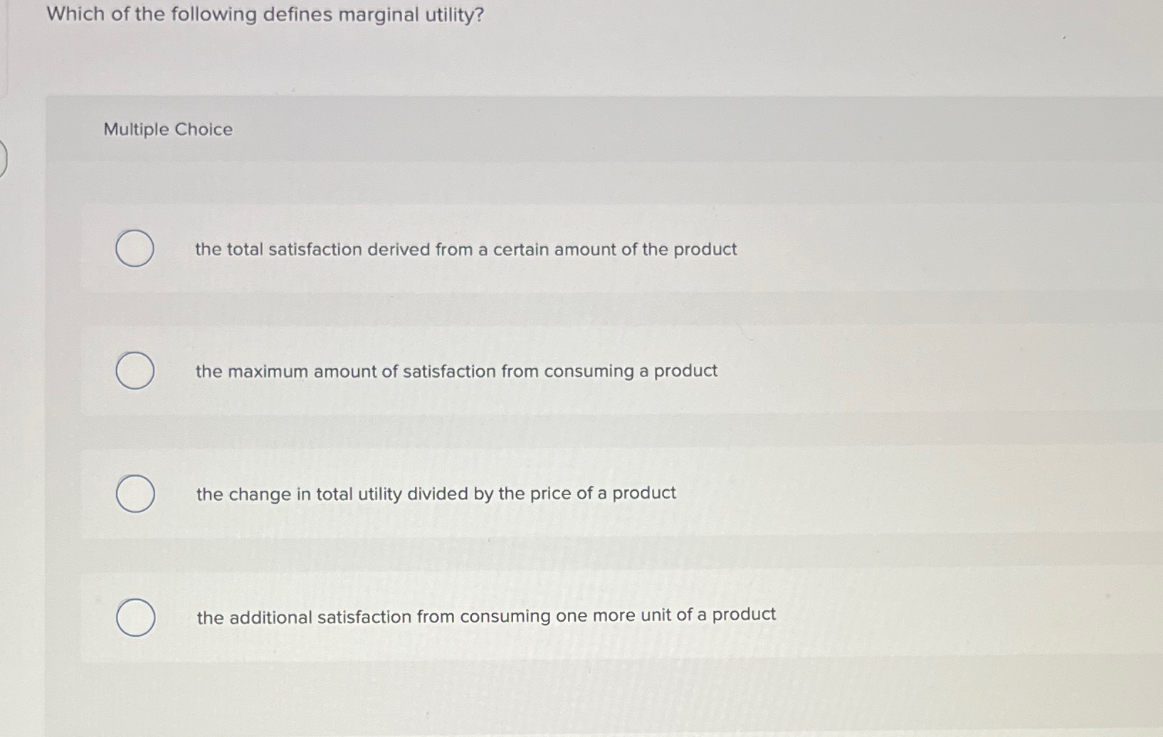 Solved Which of the following defines marginal | Chegg.com
