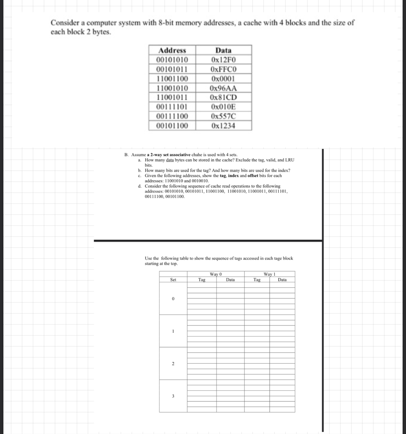 STEPS PLZConsider a computer system with 8-bit memory | Chegg.com