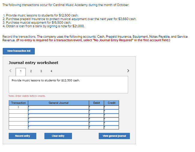 Solved The following transactions occur for Cardinal Music | Chegg.com