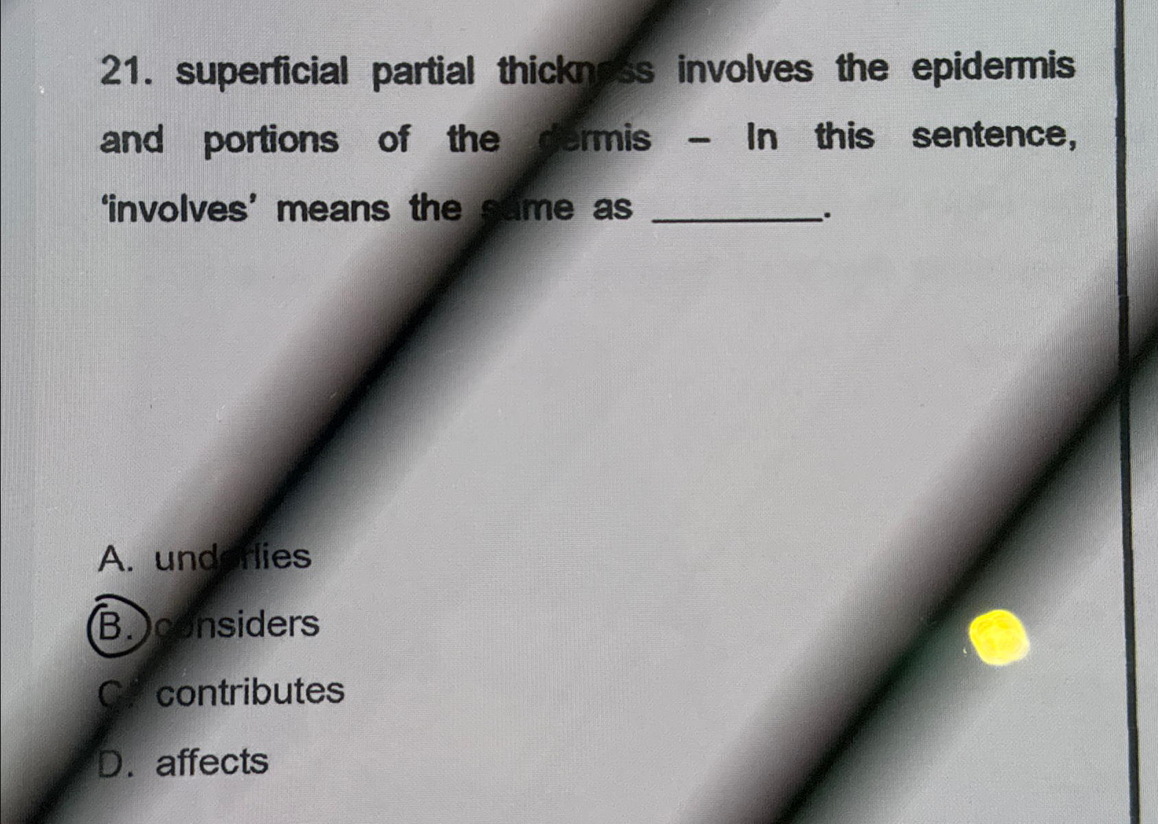 Solved superficial partial thickn os involves the epidermis | Chegg.com