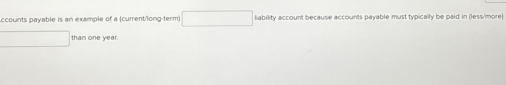 Solved ccounts payable is an example of a | Chegg.com