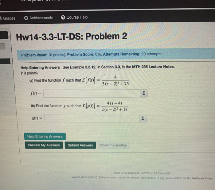 Solved Hw14-3.3-LT-DS: Problem 1 Problem Value: 10 point(s). | Chegg.com