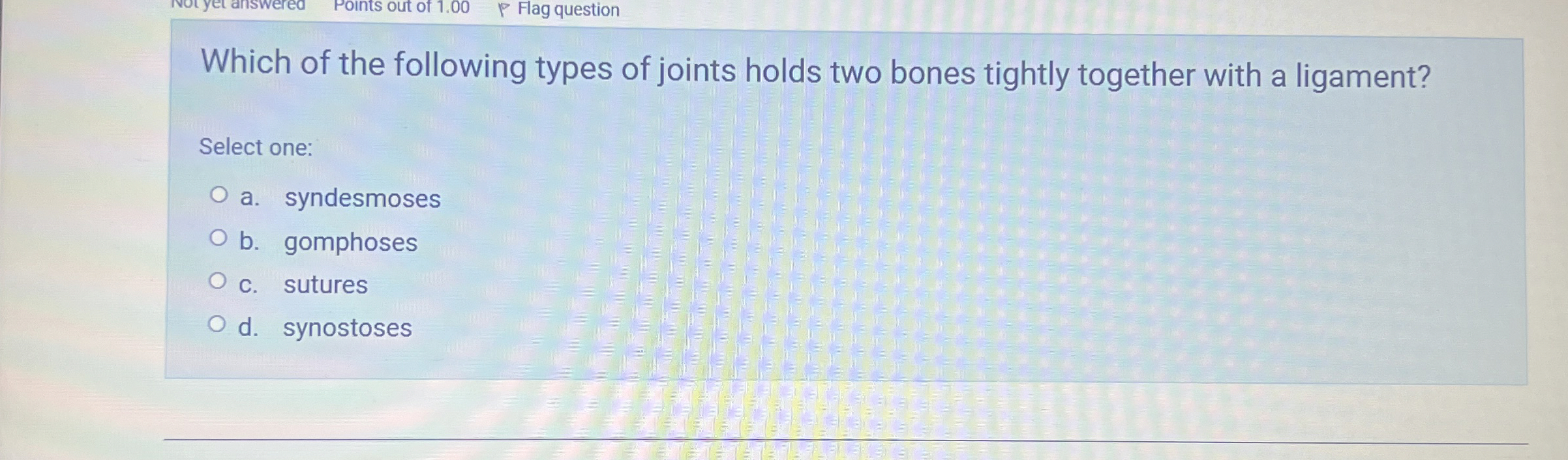 Solved Which of the following types of joints holds two | Chegg.com