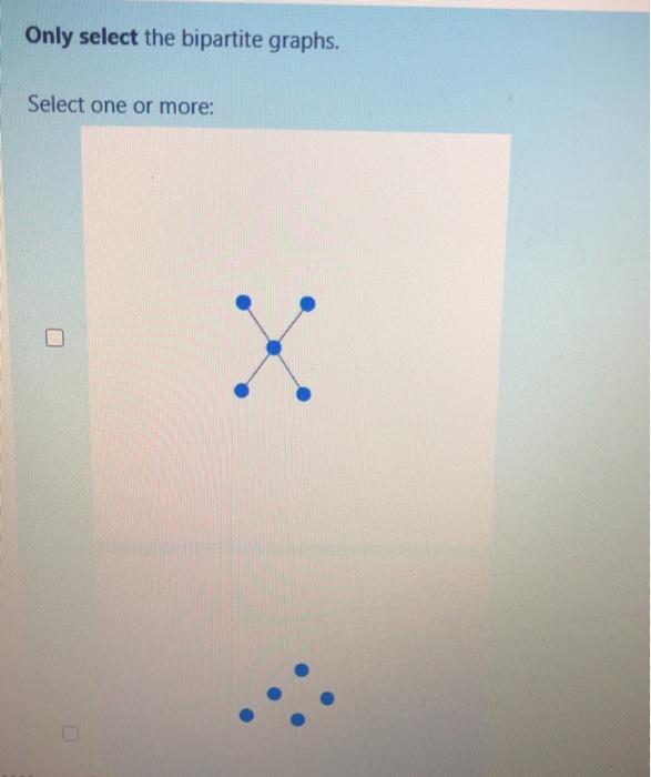 Solved Only select the bipartite graphs. Select one or more: | Chegg.com