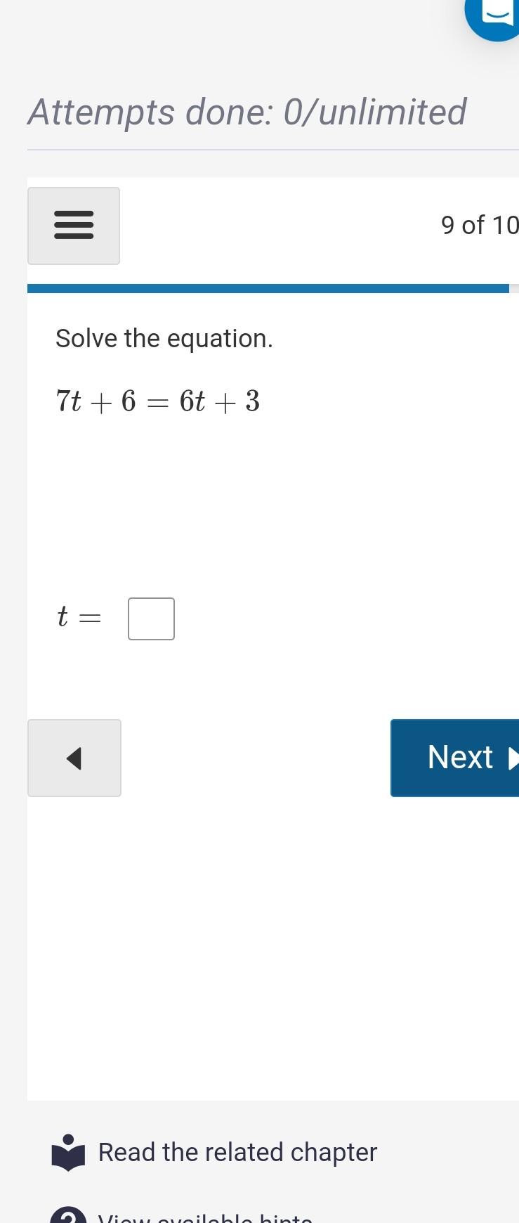 Solved Attempts done: 0/unlimited Solve. −6x+53=6x−35 If | Chegg.com