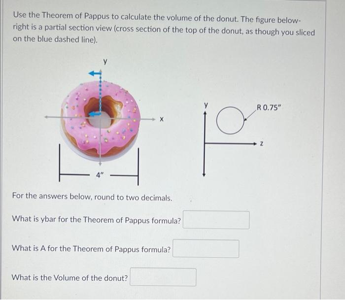 Solved Use the Theorem of Pappus to calculate the volume of | Chegg.com