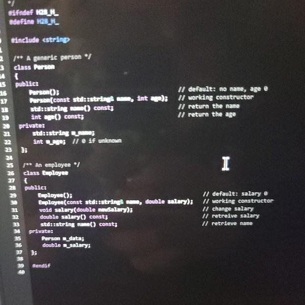 Solved Employees Are People Too С Lass Data Members Can Be