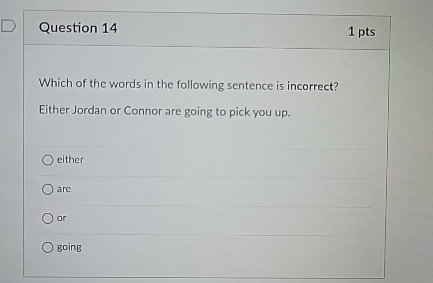 Solved Question 141ptsWhich of the words in the following | Chegg.com