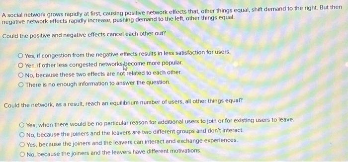 Solved A social network grows rapidly at first, causing | Chegg.com
