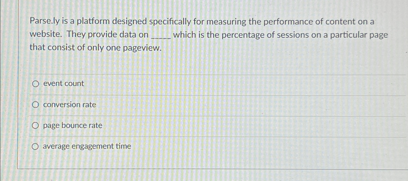Solved Parse.ly is a platform designed specifically for | Chegg.com