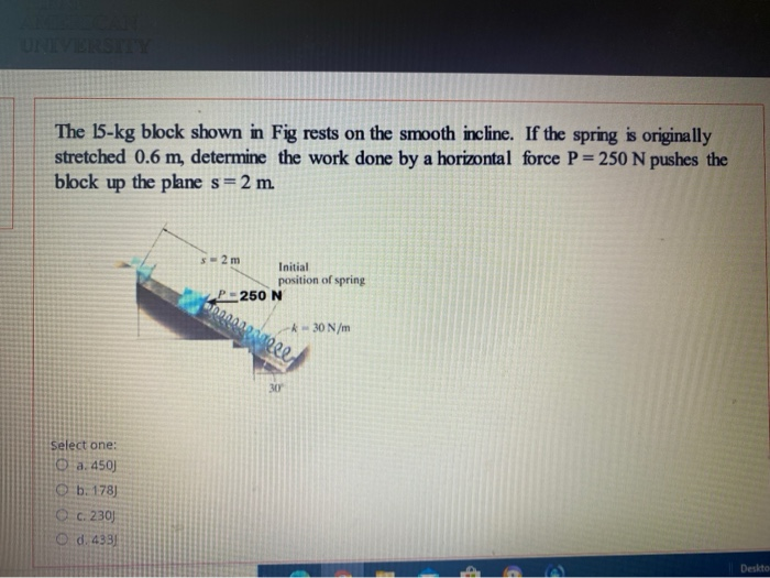 The 15-kg block shown in Fig rests on the smooth | Chegg.com